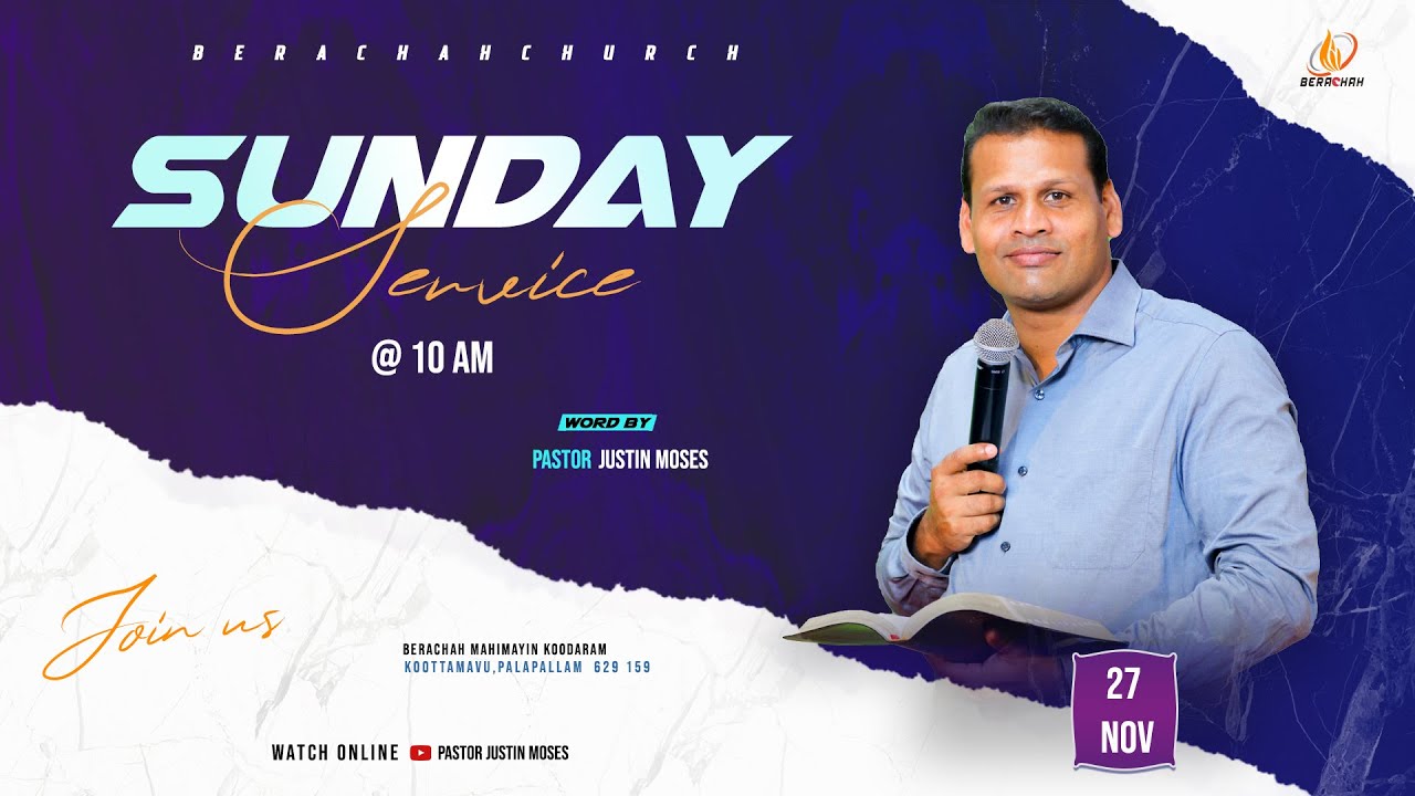 🔴 LIVE NOW - Sunday Service | Pr.Justin Moses | Berachah Church - YouTube
