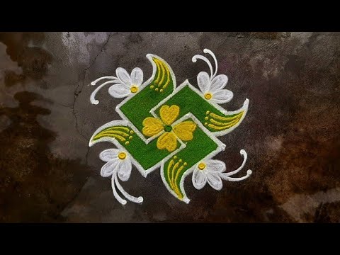 Vinayagar chaturthi rangoli (4-2)/Kutty Kutty kolam/Beginners rangoli ...