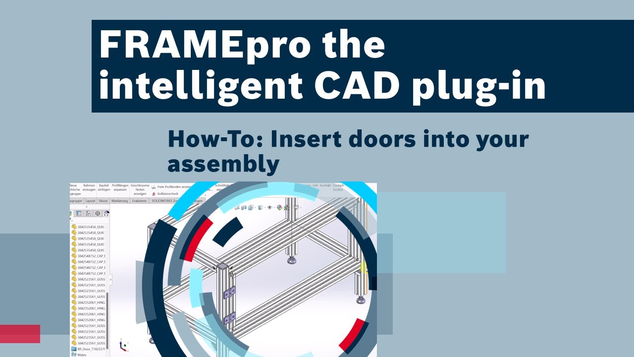 [EN] Bosch Rexroth: FRAMEpro the intelligent CAD plug-in - How-To Video: Integrate doors - YouTube