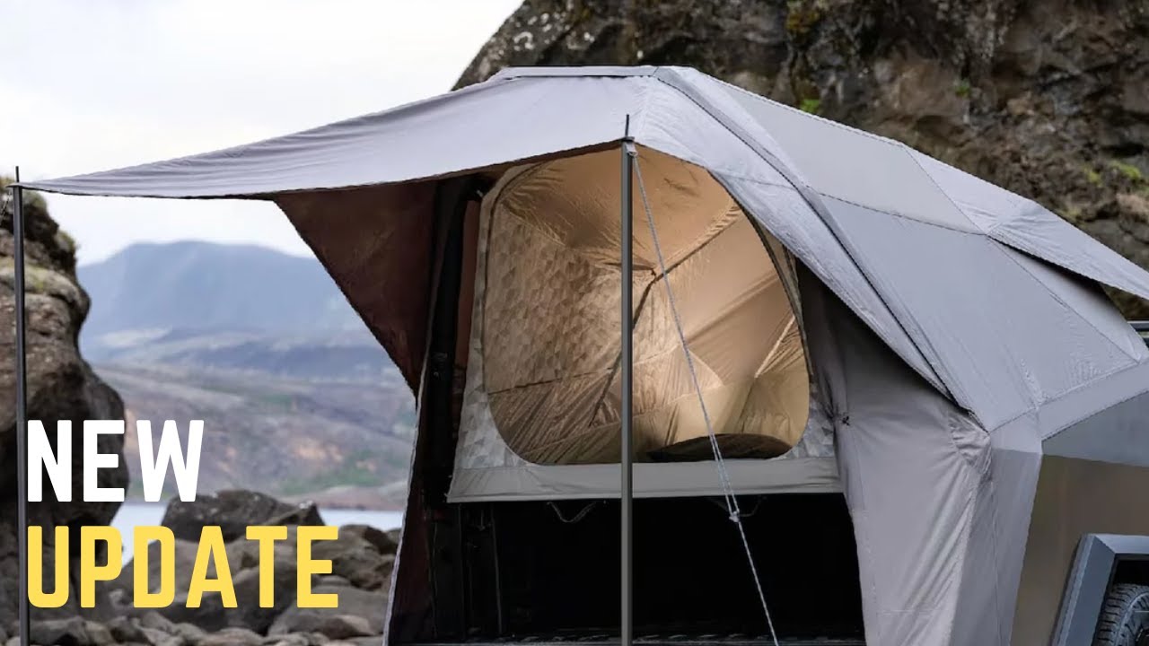 Tesla's Cybertruck Basecamp is a funky $2,975 tent attachment - YouTube