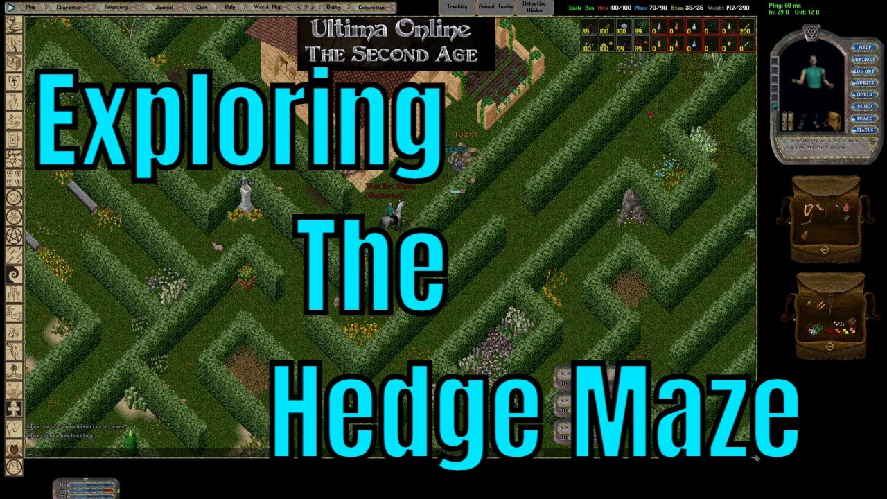 Classic Ultima Online T2A Second Age UOSA 2024 Hedge Maze farming ...