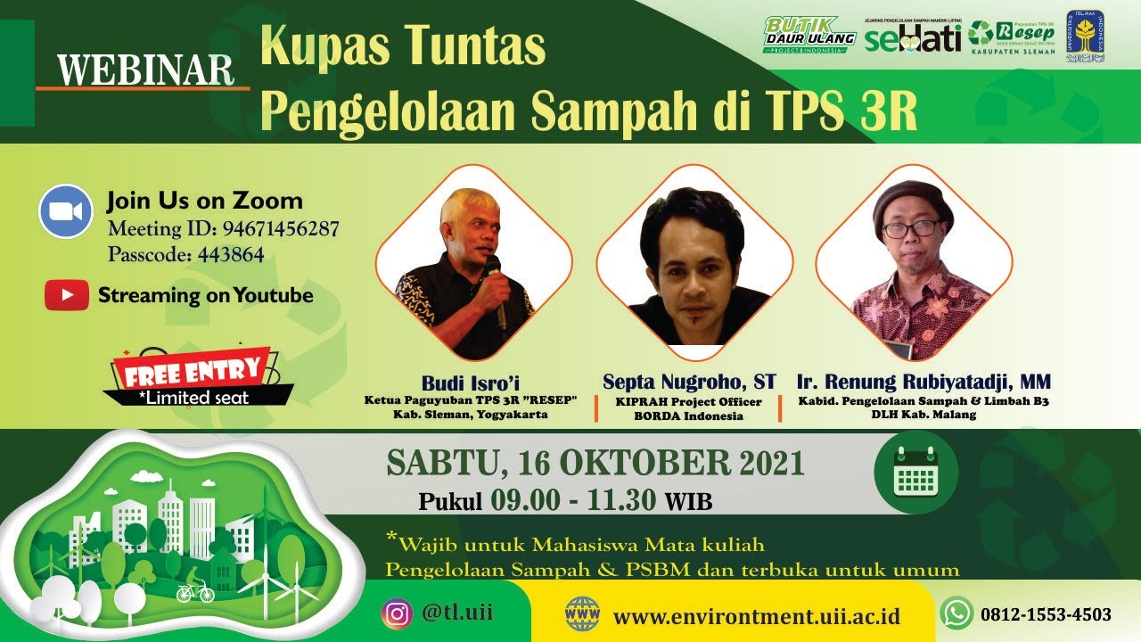 WEBINAR " KUPAS TUNTAS PENGELOLAAN SAMPAH DI TPS 3R" - YouTube