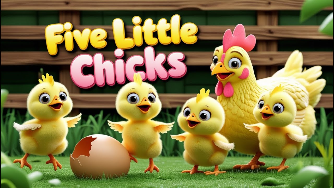 Five Little Chicks 🐣 | Learn Counting with Chicks | Nursery Rhymes ...