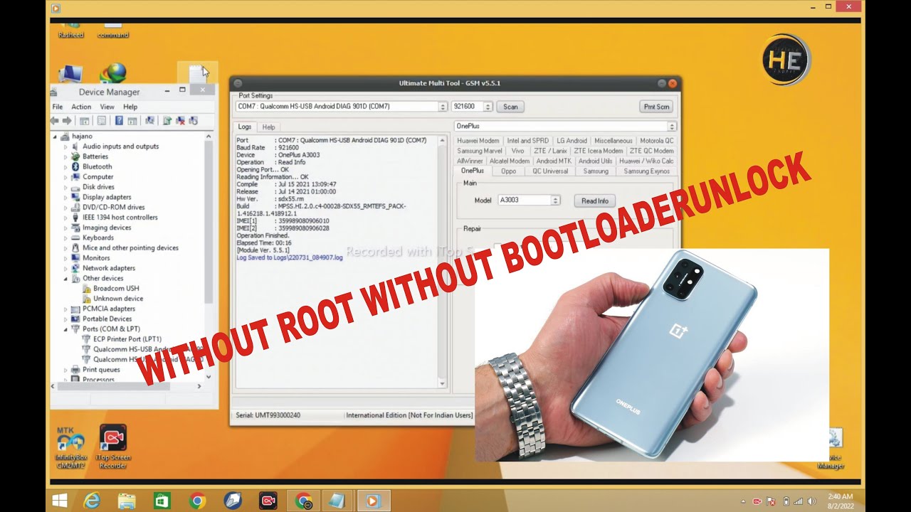 OnePlus 8T Repair IMEI Repair UMT GSM - YouTube