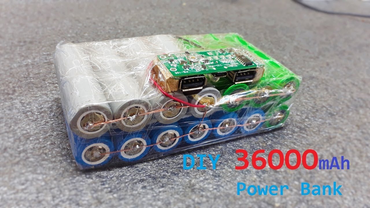 How To Make a 36000 mAh Power Bank Using Old 18650 battery - YouTube