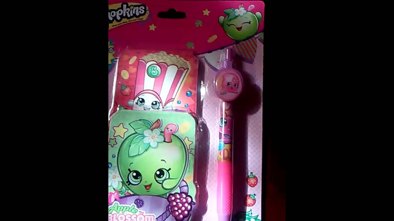 Set de libretas de shopkins y un boligrafo - YouTube