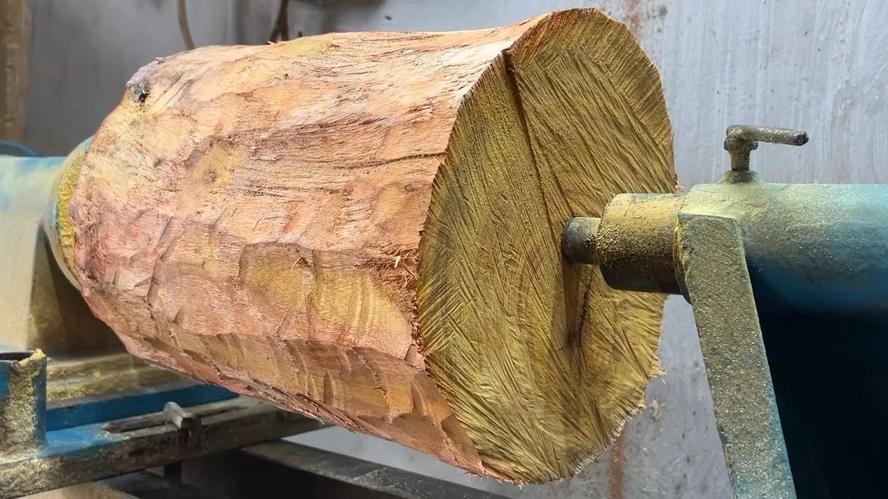 awesome @Horror Wood Rotation || The most beautiful color wood carving technique you will ever ...