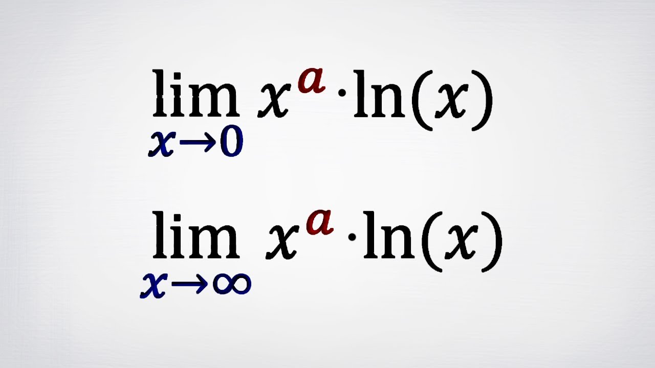  Lim X a ln x YouTube