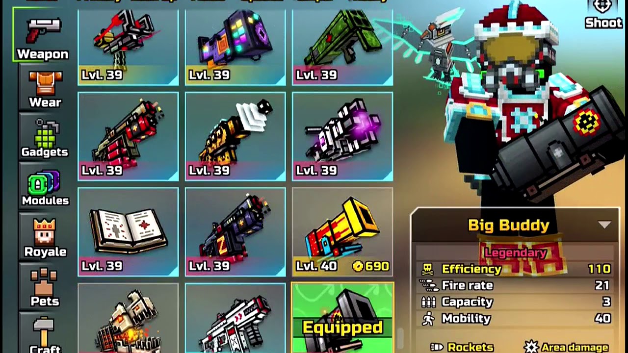 PIXEL GUN 3D HACKED IOS ACCOUNT ARMORY REVIEW - YouTube