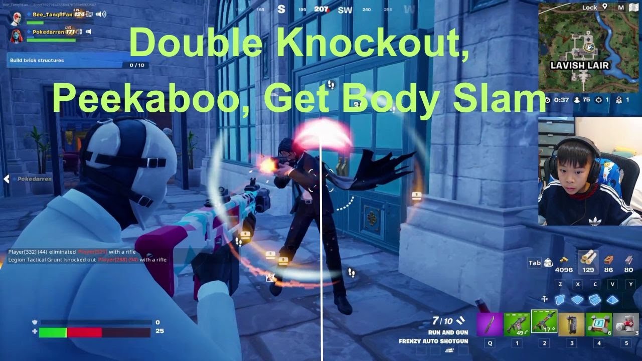 Fortnite Double Knockout, Peekaboo, Gets Body Slamed - YouTube