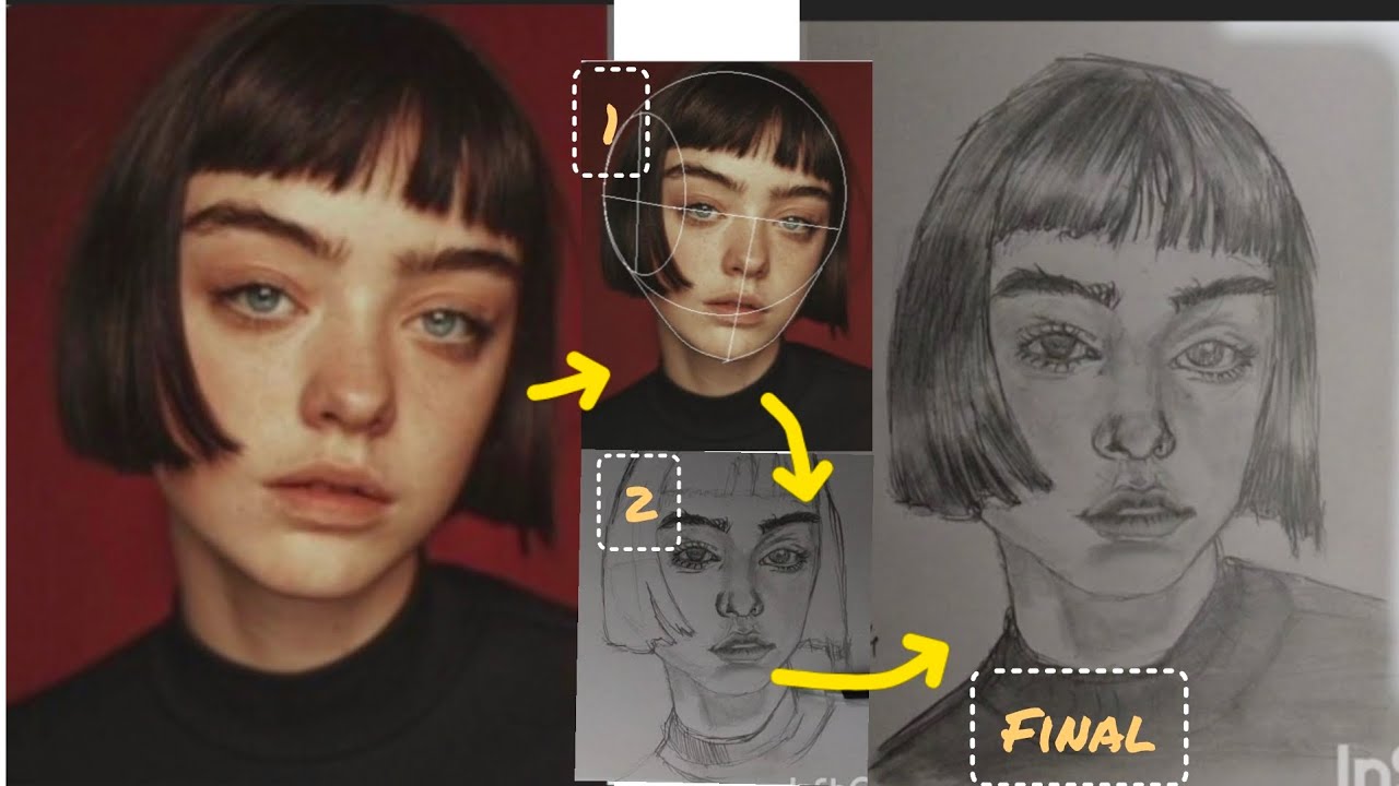 master the art of drawing skatch in 3 steps/real time - YouTube