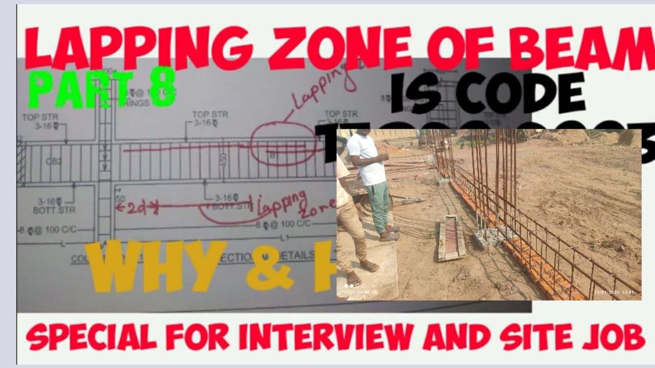 lapping zone of beam as per I S Code 13920.civil engineering practical ...
