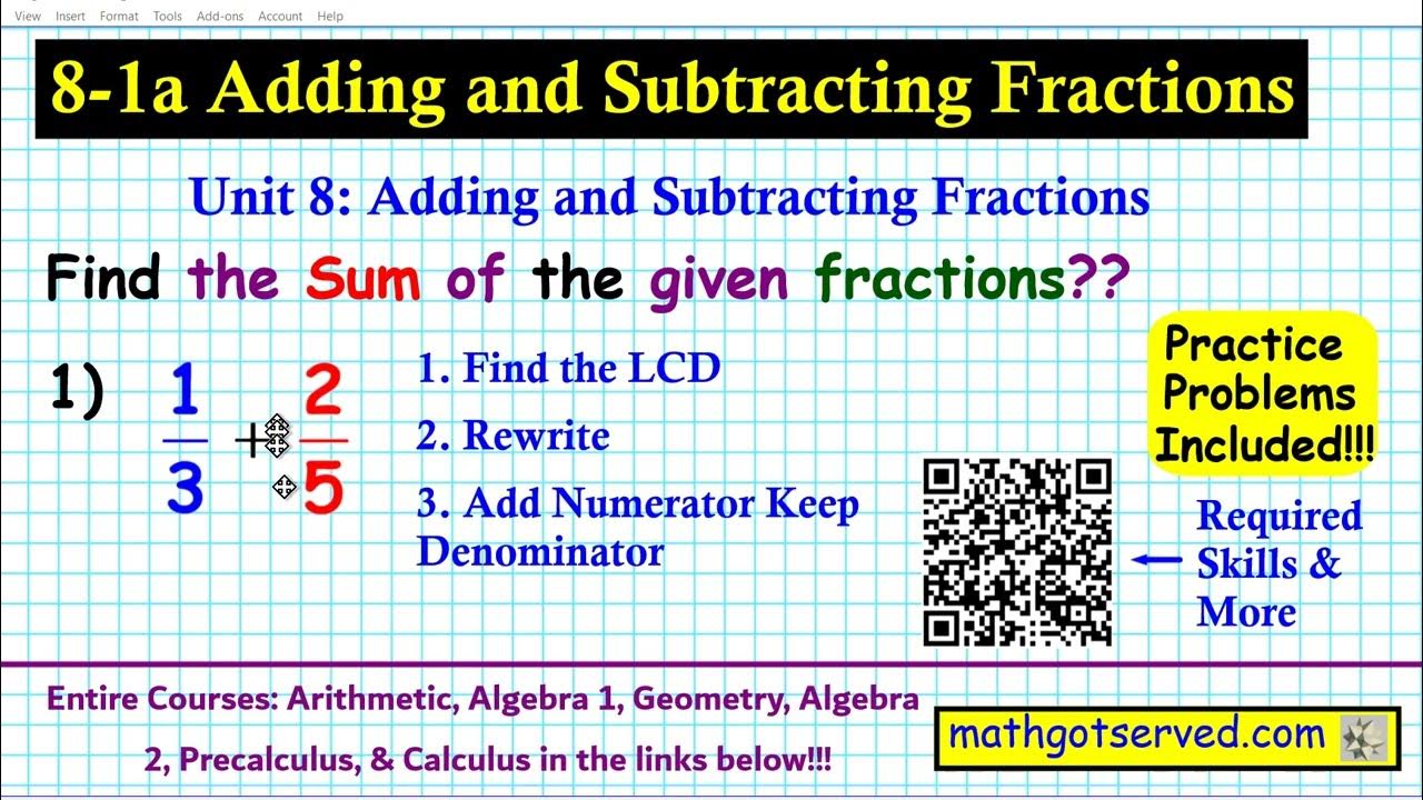 8 1 A Learn How To Add And Subtract Fractions Mathgotserved Accuplacer 8-1-a-learn-how-to-add-and-subtract-fractions-mathgotserved-accuplacer