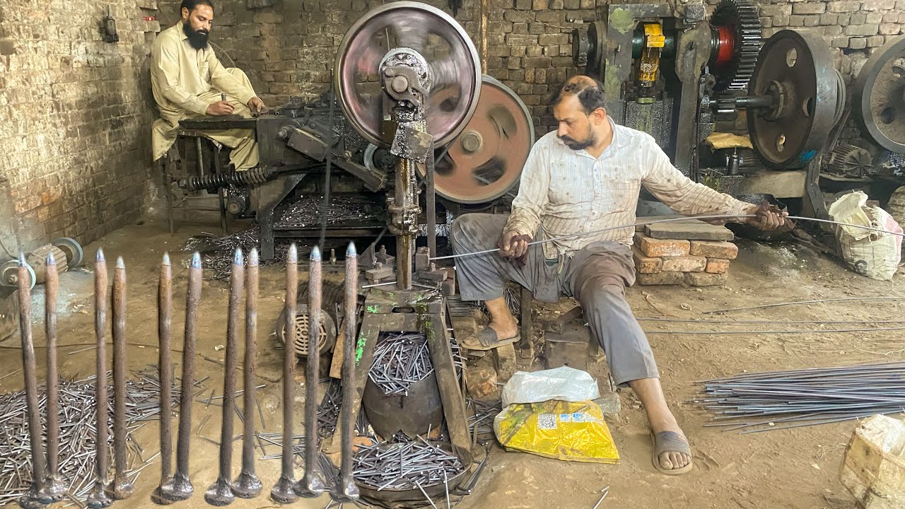 The Process of Metal Recycling | Scrap Metal Turning into Steel Spikes ...