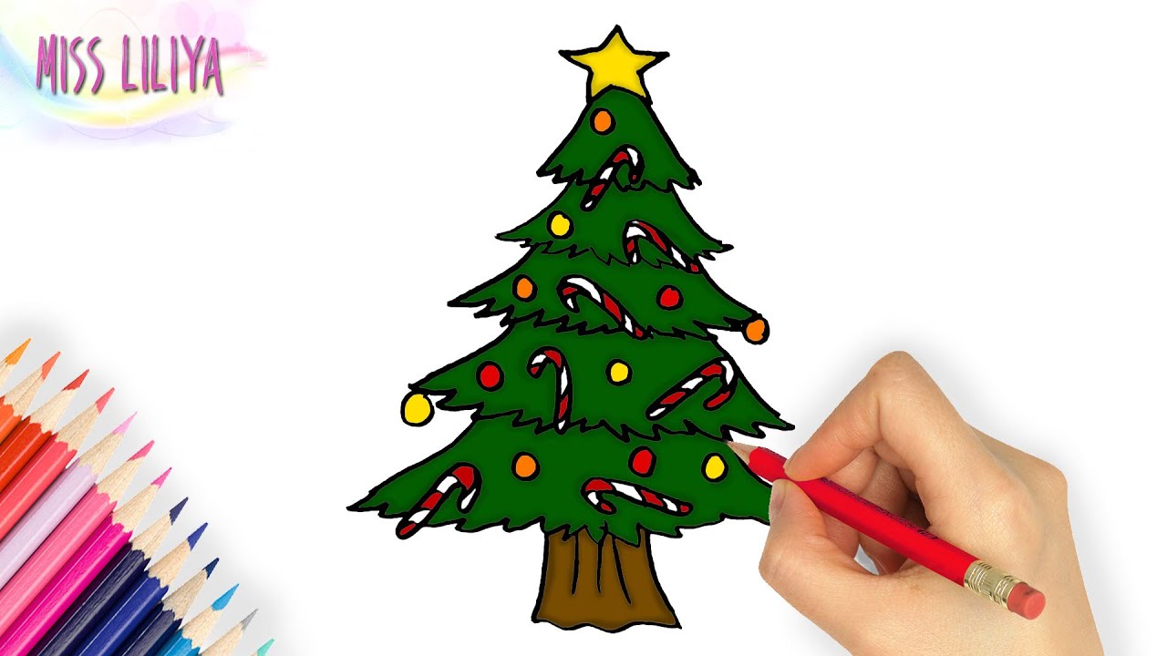 Як намалювати НОВОРІЧНУ ЯЛИНКУ Новорічні малюнки How To Draw A