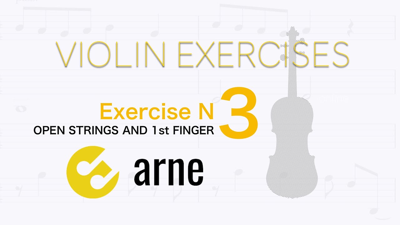 Violin exercise for beginners - No 3 - open strings and 1st finger ...