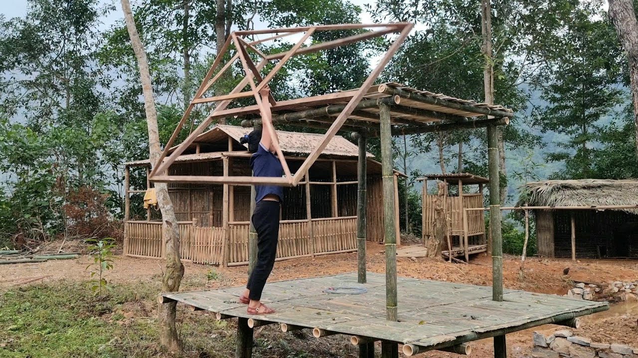 How to design a 4-column bamboo hut | Dang Thi Mui - YouTube