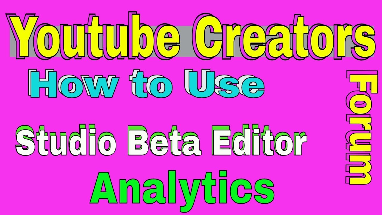 How to Use Youtube's Studio Beta Analytics Data - YouTube