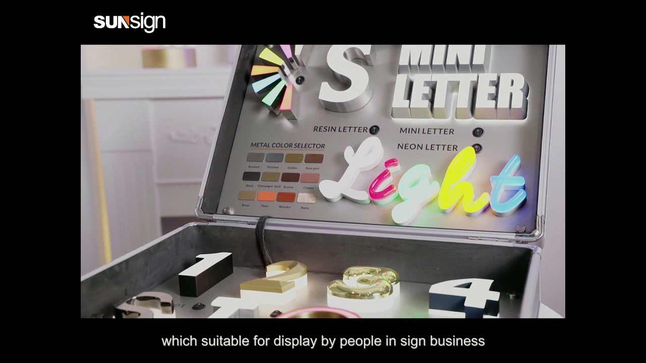 led sign letters sample box suitcases stainless steel acrylic led neon ...