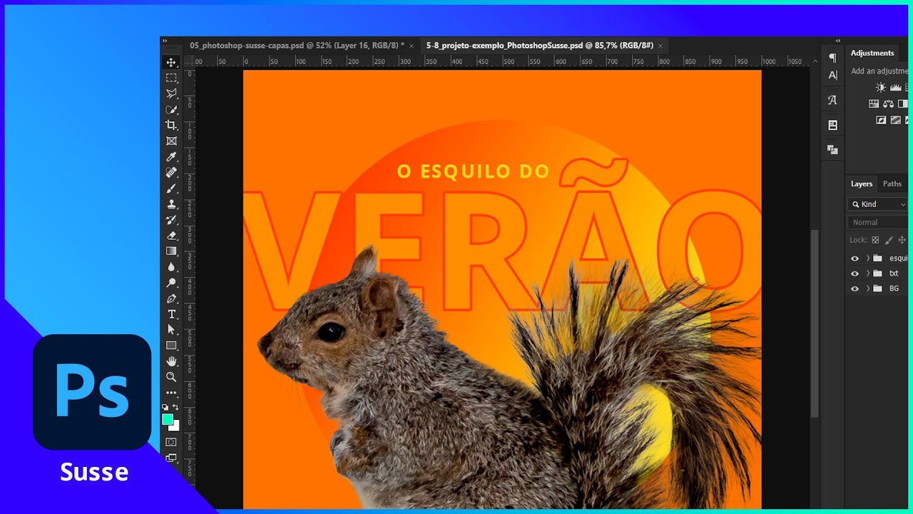 Projeto 04: composição com recorte | 5.8 | Curso Photoshop Susse - YouTube
