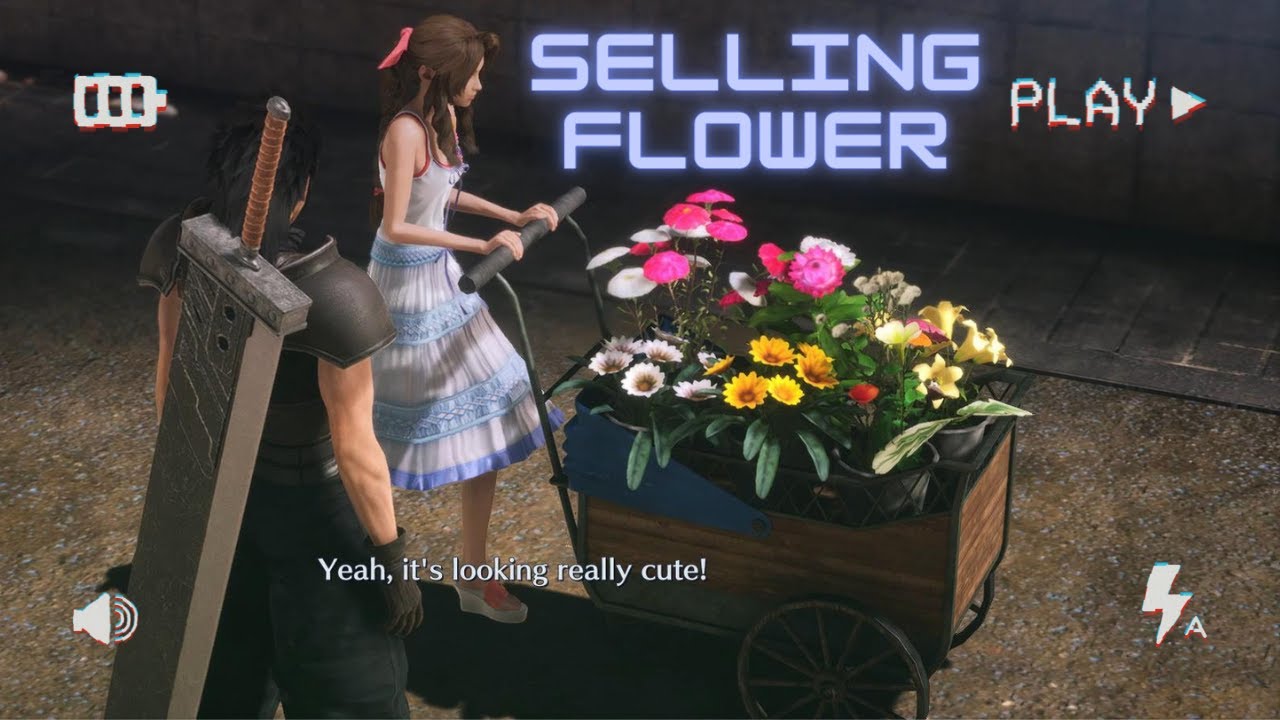 ZACK & AERITH SELLING FLOWER | CRISIS CORE FINAL FANTASY VII REUNION ...