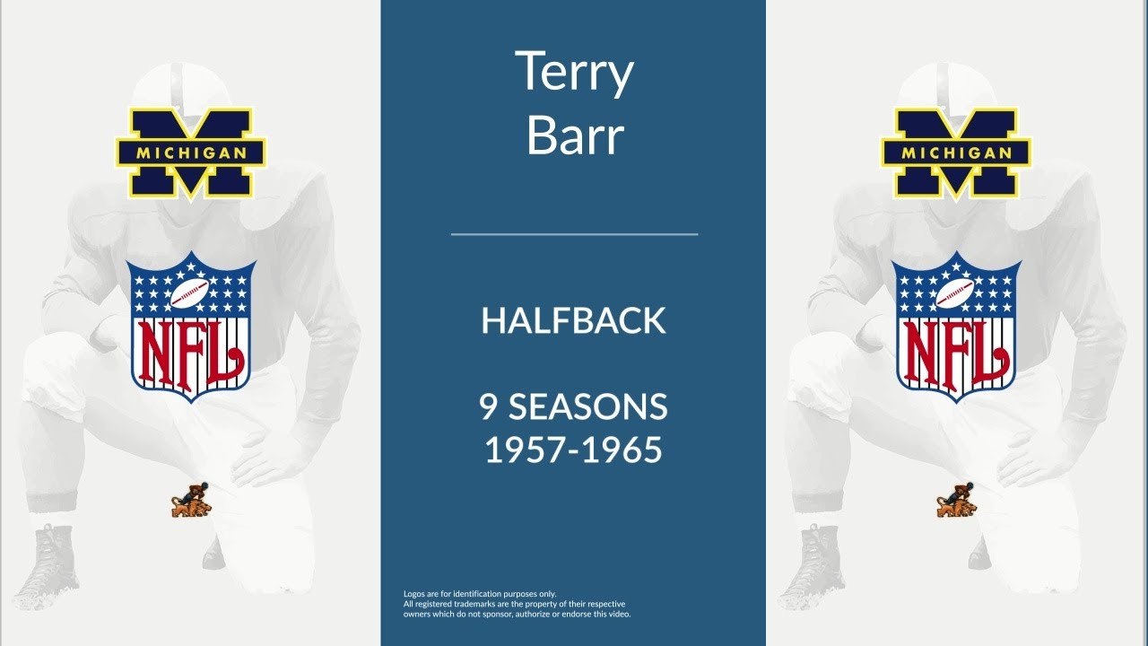 Terry Barr: Football Halfback, Defensive Back, and Flanker - YouTube