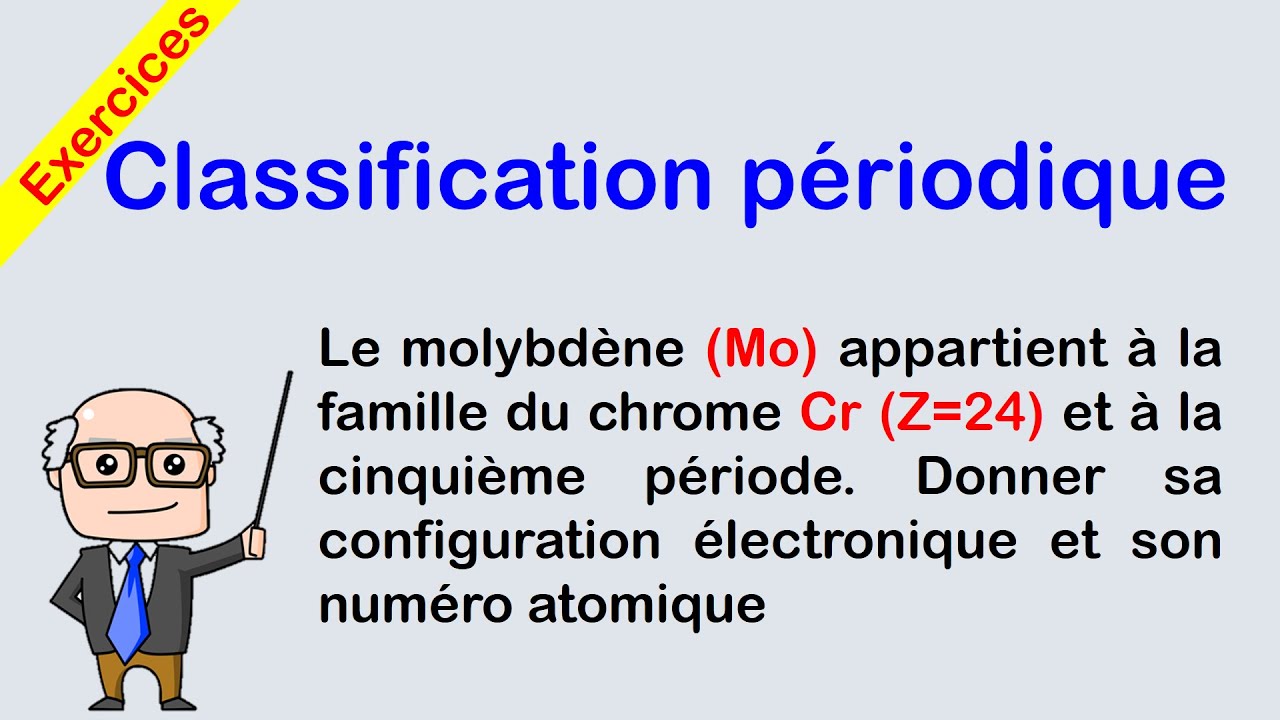 La configuration électronique d'un élément à partir de sa position dans ...