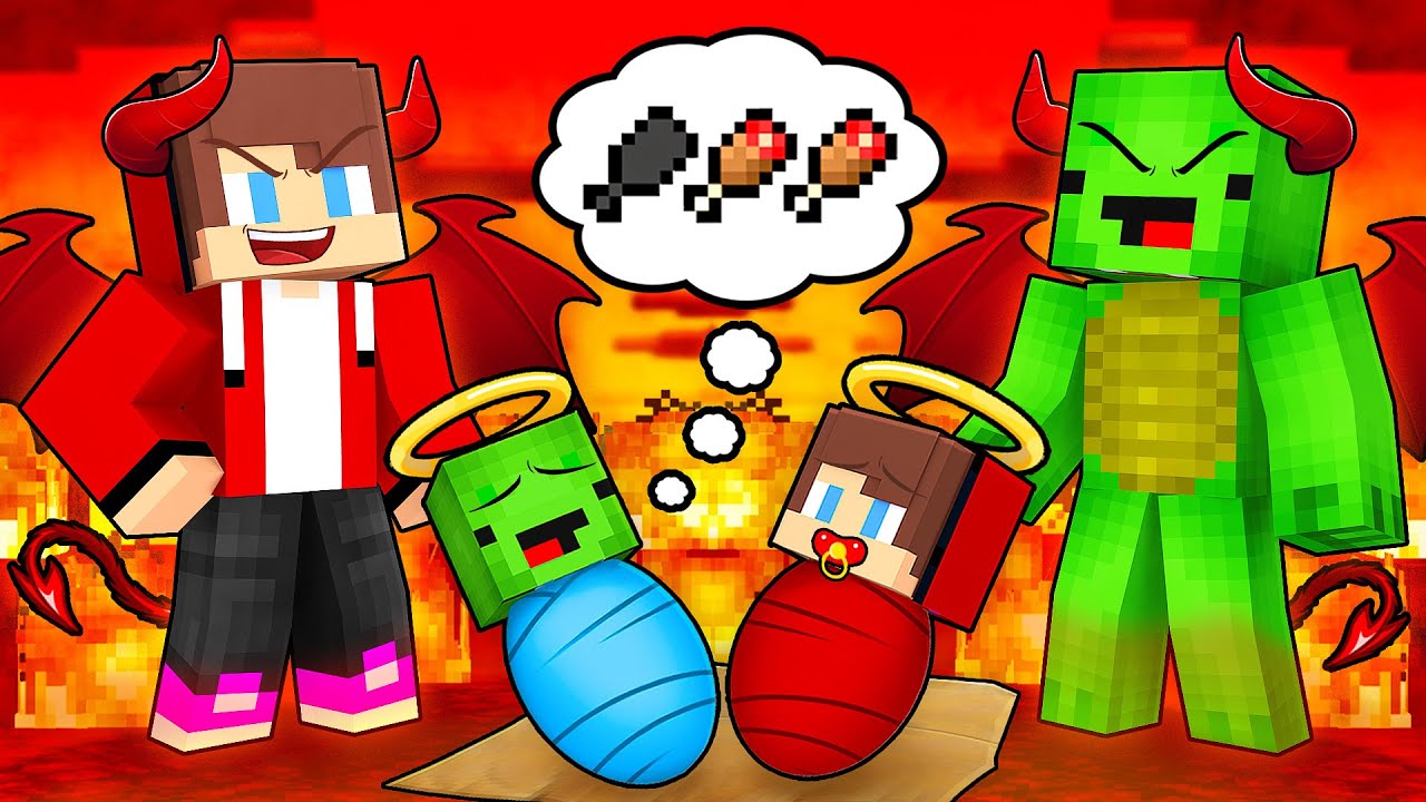 ANGEL Babies Adopted By DEVIL JJ and Mikey Family - Minecraft Animation ...