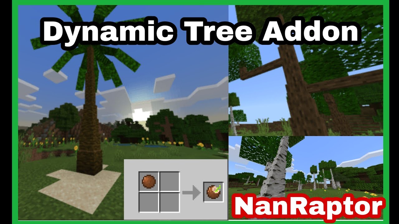Dynamic Tree Addon para MinecraftPE (Nuevos árboles y cocos) - YouTube