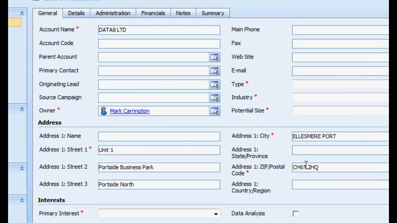 Postcode Lookup in Microsoft Dynamics CRM - Data8 - YouTube