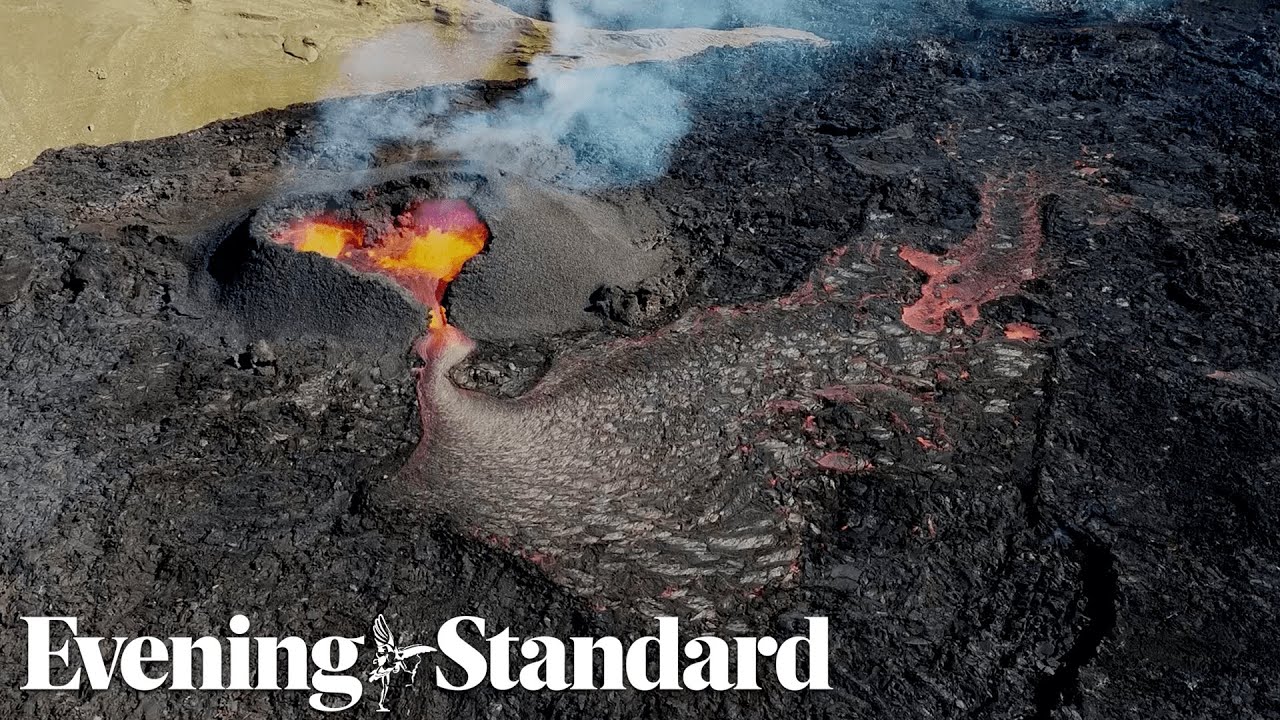 Incredible footage shows lava flowing from a heart-shaped crater on ...