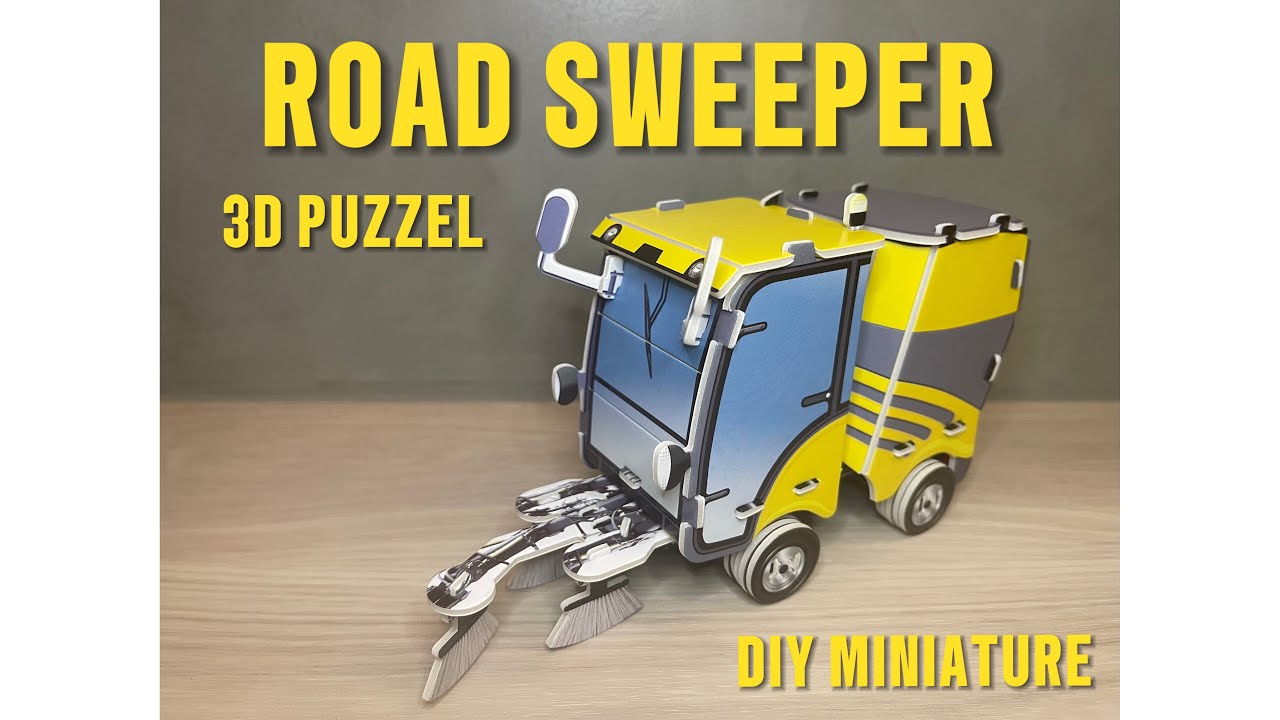 ROAD SWEEPER DIY MINIATURE 3d puzzle #merakitmobilmobilan - YouTube