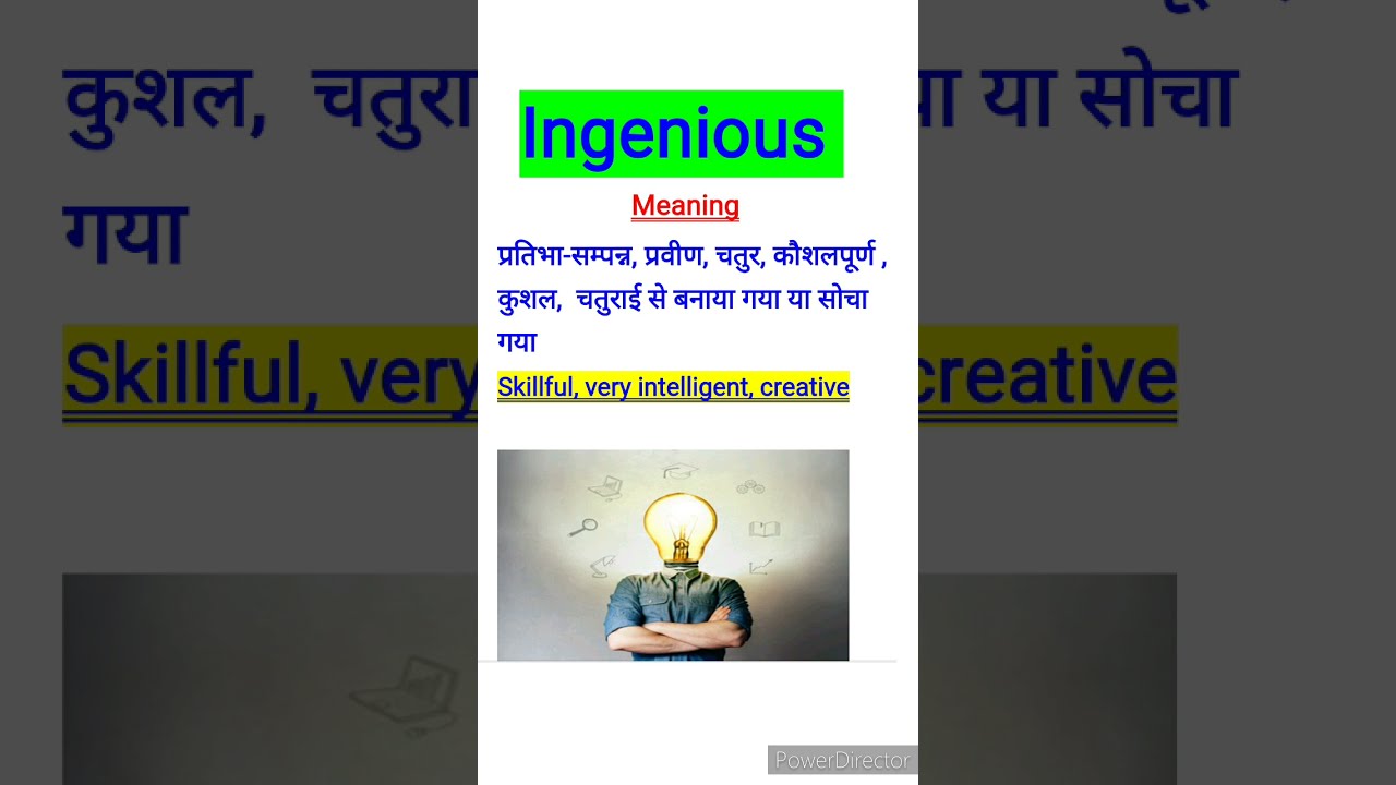 Ingenious 😇 meaning in hindi | ingenious ka kya matlab hota hai | daily ...