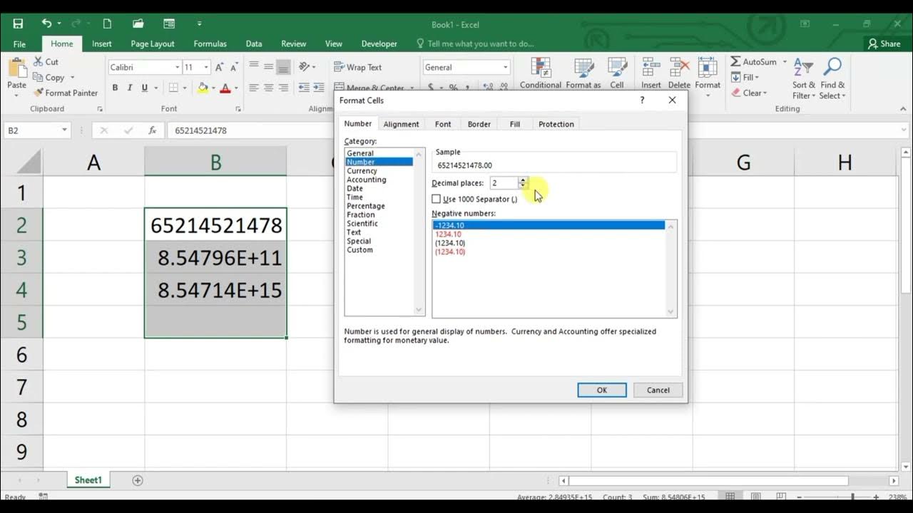 write 12 and more digit value in MS Excel in Hindi | excel me aadhar number kaise likhe - YouTube