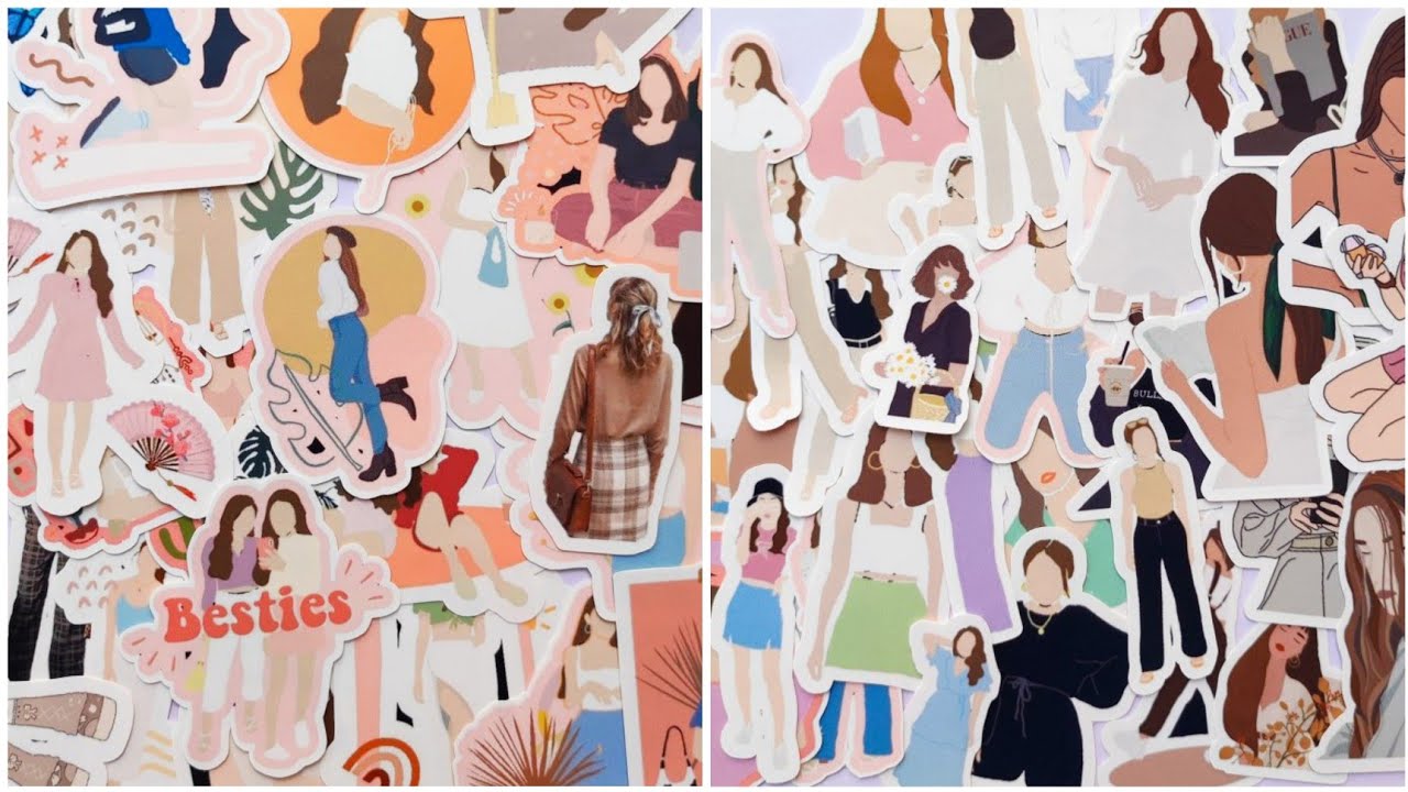 How to make Girl Stickers | Diy Girl Stickers for journal | Journal ...