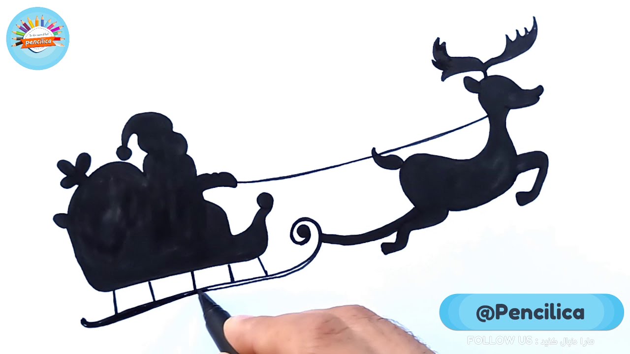 Santa Claus Sleigh Drawing in the Sky , Drawing For Christmas - YouTube