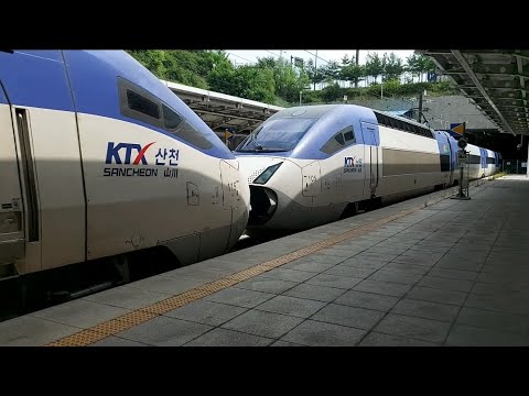 [FHD] 서울발 부산행 & 마산행 KTX산천 [#039 , #287] 광명 발차 (105 , 115호기) - YouTube