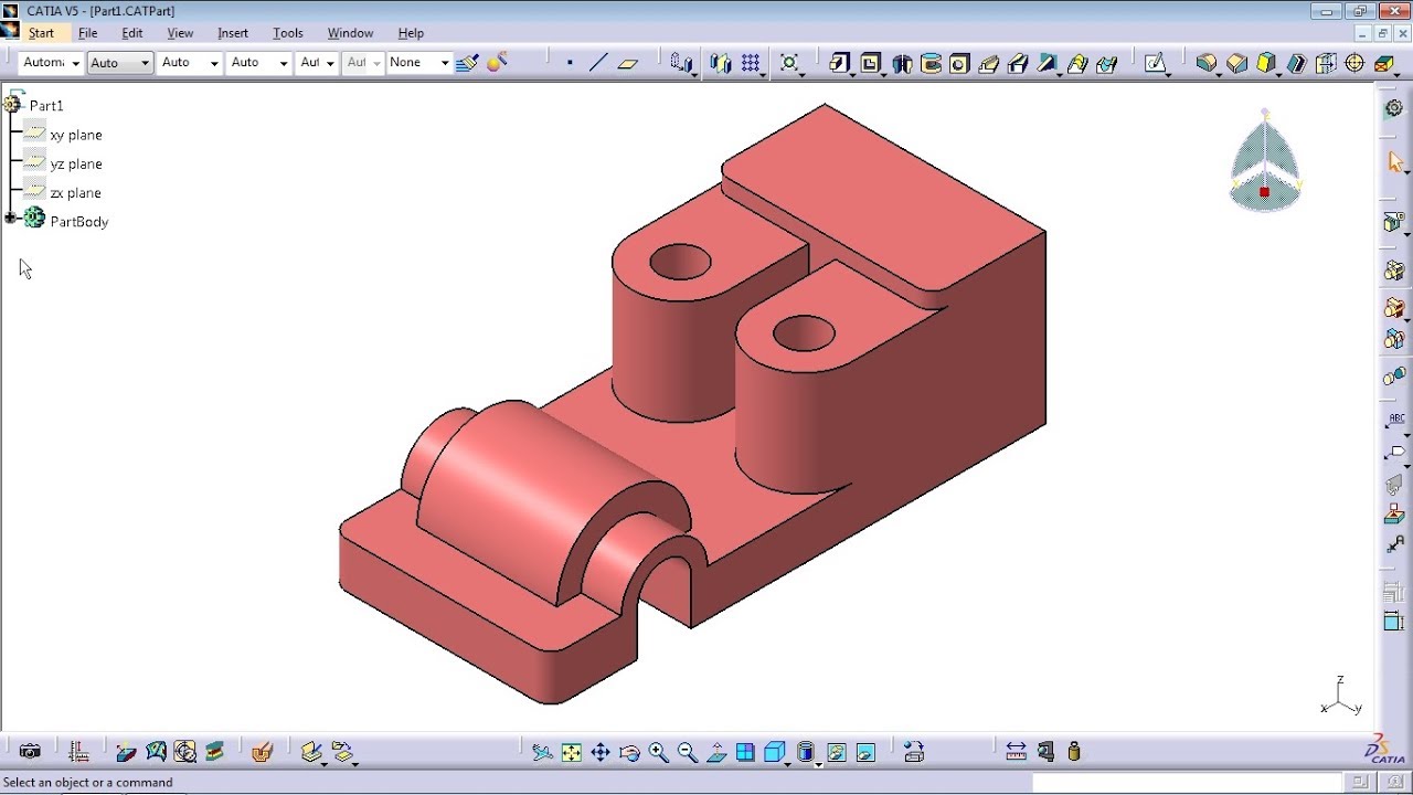 CATIA V5 practice model for beginners - YouTube