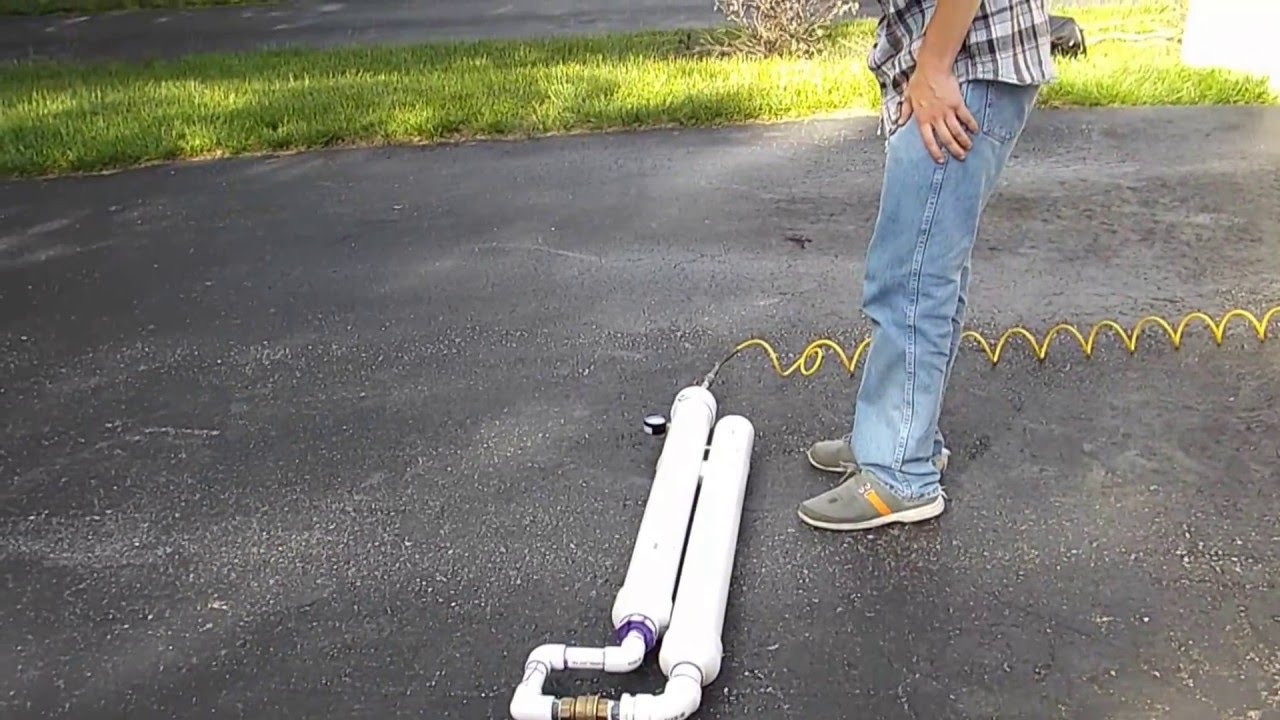 DIY Air Cannon ~100psi ~320ft - YouTube