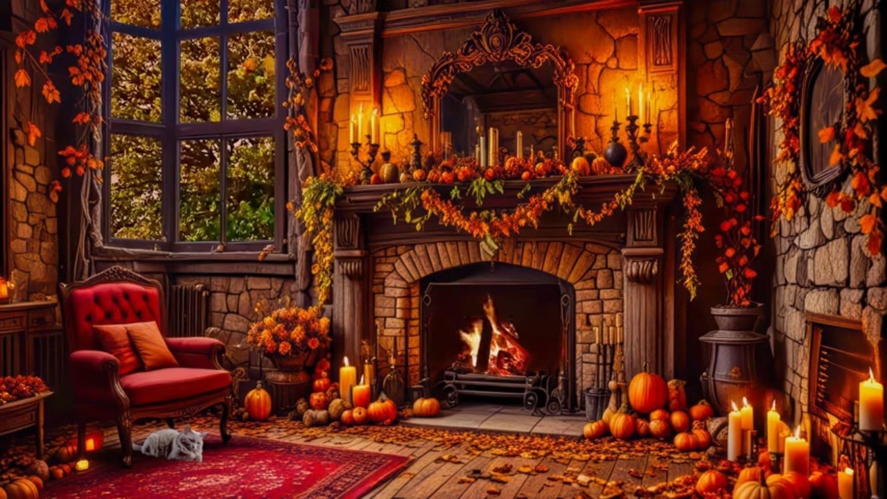 Relax And Unwind: Cozy Fall Ambience With Soothing Piano Music And ...