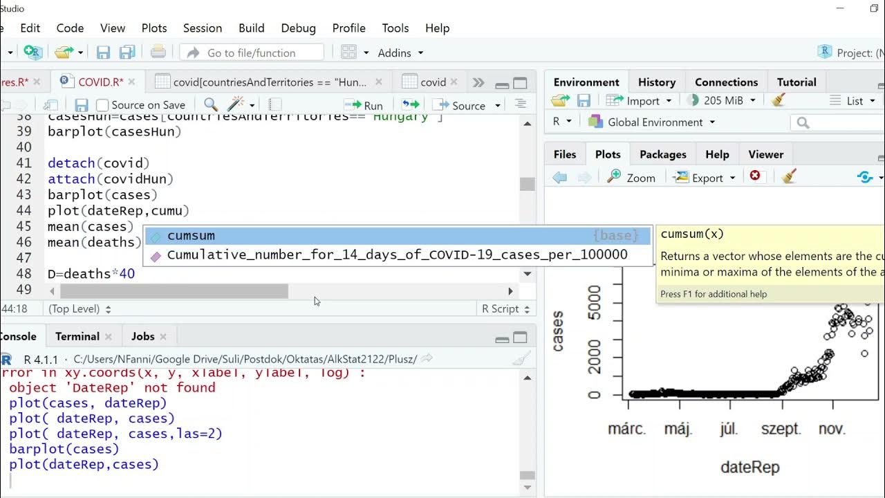 COVID adatsor: egymintás t-próba. - YouTube