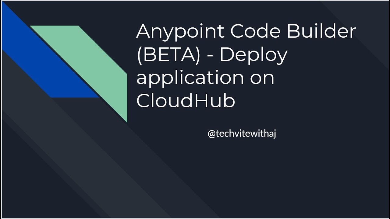 Anypoint Code Builder BETA Deploy application on CloudHub - YouTube