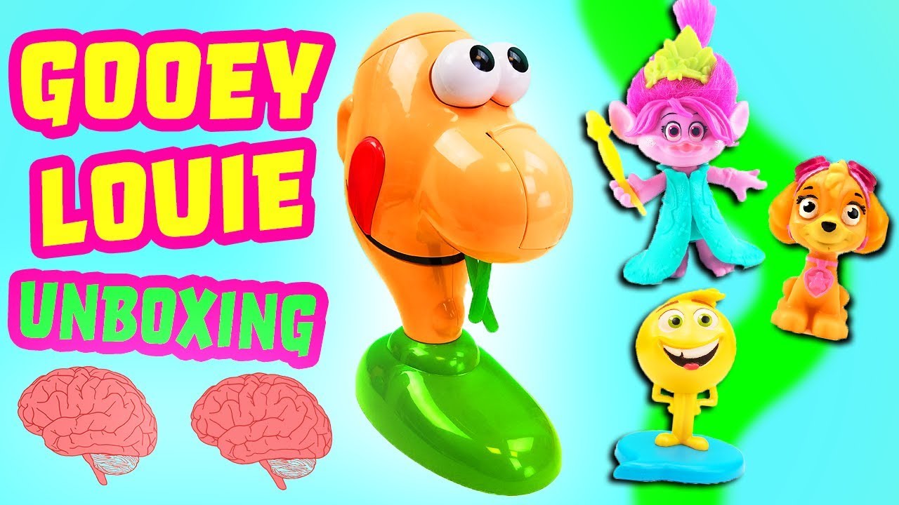 Gooey Louie Game Unboxing with Trolls Movie Poppy, Paw Patrol Skye and ...