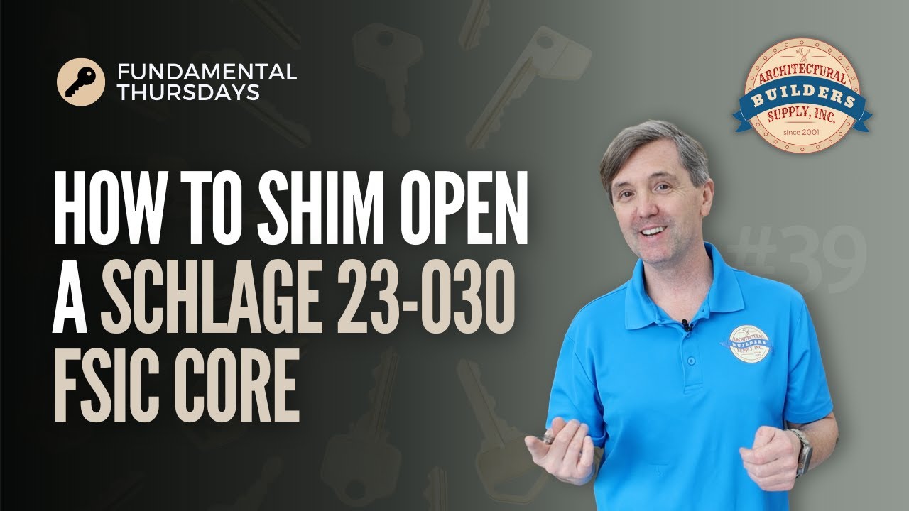 How to shim open a Schlage 23 030 FSIC core? | Fundamental Thursday Ep ...