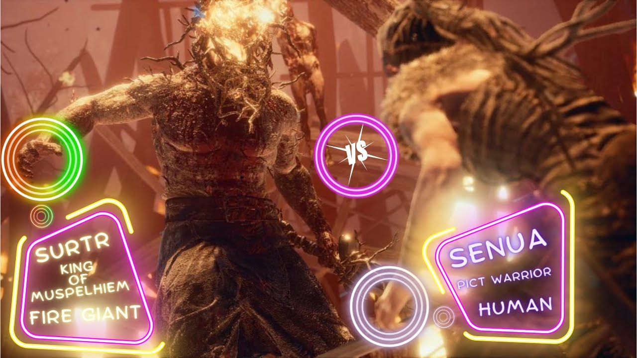 Hellblade: Senua's Sacrifice- Combat Gameplay of (Senua VS Surtr) Boss ...