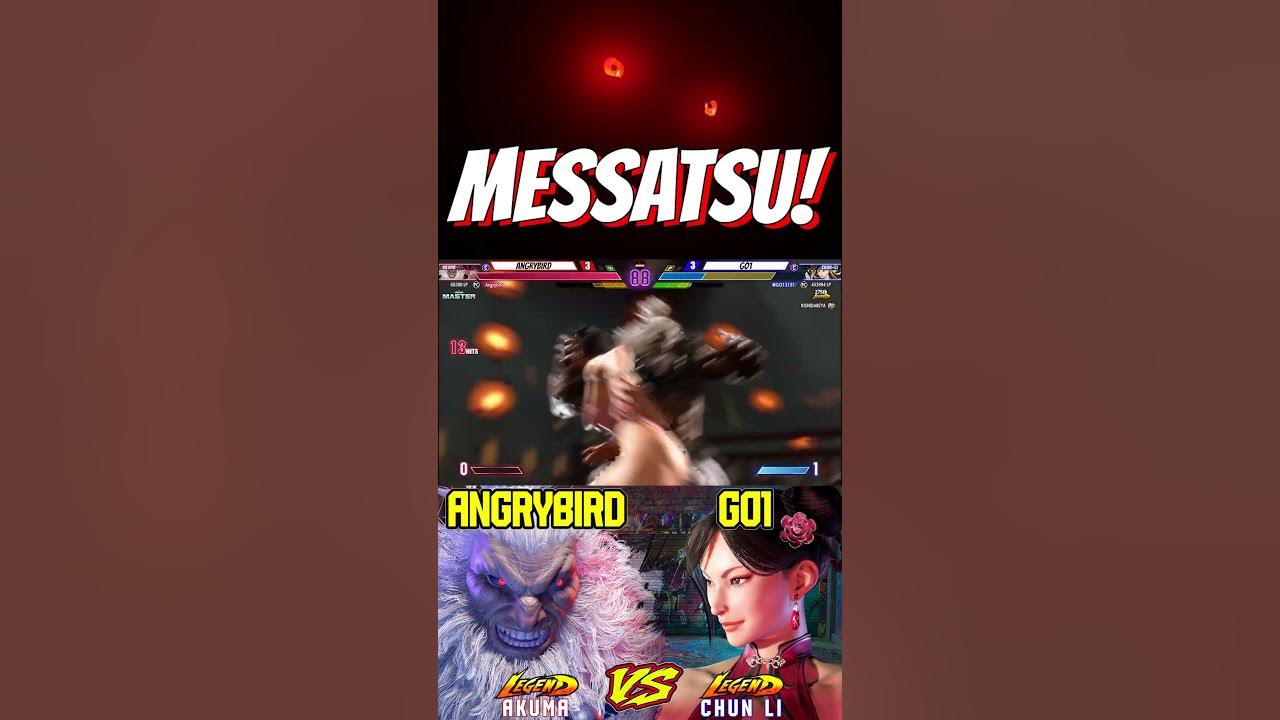 SF6 Shorts🔥 AngryBird (Akuma) vs GO1 (Chun-Li) 💥Messatsu Combo! - YouTube