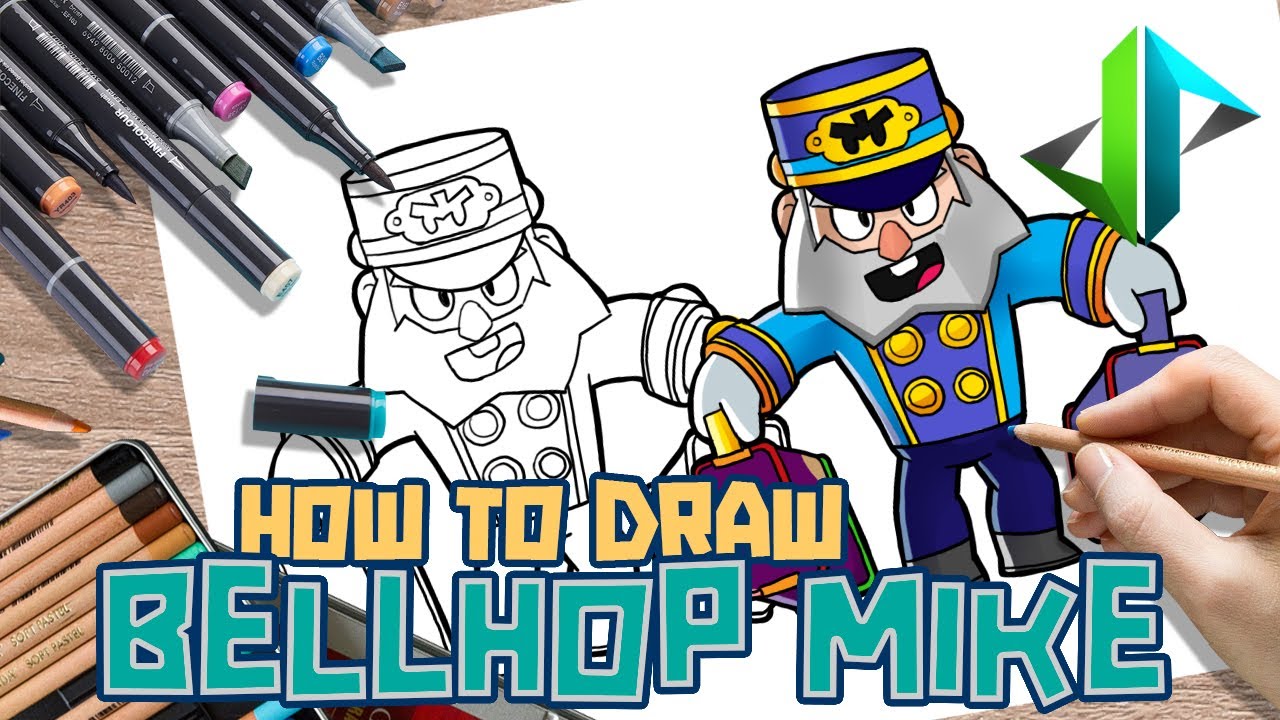 [DRAWPEDIA] HOW TO DRAW *NEW* BELLHOP MIKE from BRAWL STARS - STEP BY ...