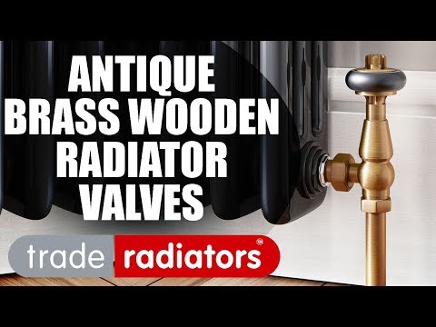 Antique Brass Wooden Head Radiator Valves | Trade Radiators