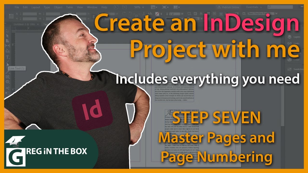 InDesign STEP 7 Master Pages and Page Numbering - YouTube