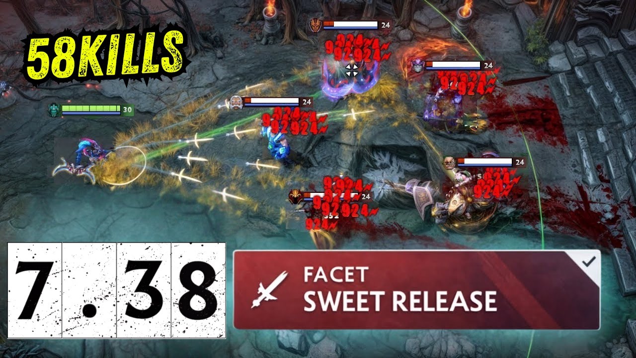Phantom Assassin Broken Facet 58Kills🔥🔥6000+ Critical One Shot 7.38b ...